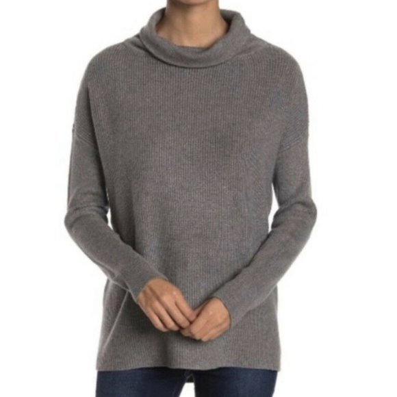 Cyrus | Sweaters | Cyrus Ribbed Cowl Neck Sweater Putty Grey Size ...